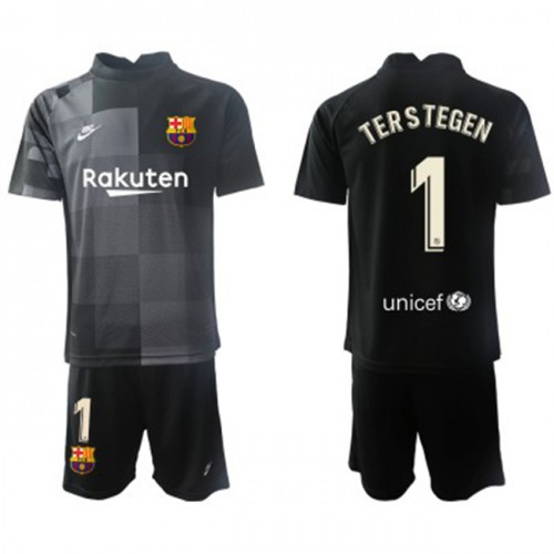 Fotbalový Dres FC Barcelona Brankářské Ter Stegen 1 Dětské Venkovní 2021/22
